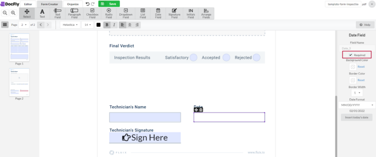 How to make a field required in a PDF Form | Fluix