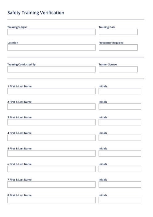 Employee safety orientation checklist | Safety training template