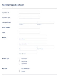 Roof inspection report template | Roof inspection form