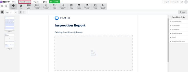 How to add a date field to a PDF form | Fluix
