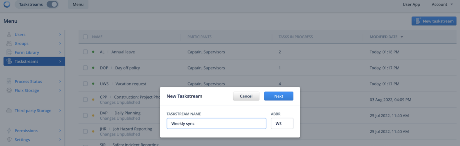 Building and setting up a Taskstream Chart | Fluix