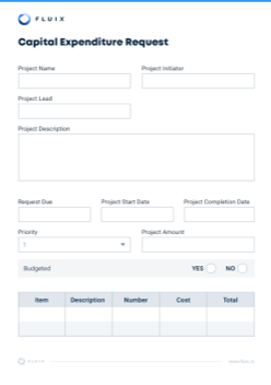 CapEx Request Form Template | Capital Authorization Request