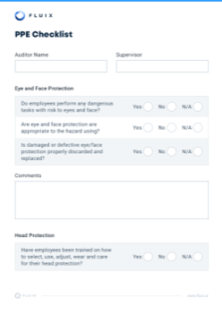 PPE Checklist | Personal protective equipment audit