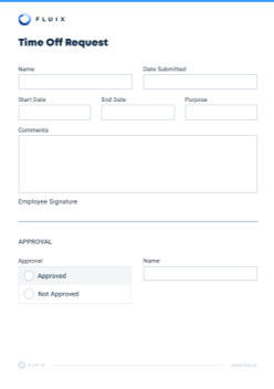 Time Off Request Form | Employee time off request template